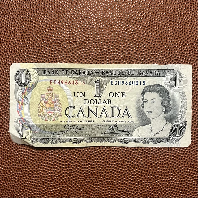 CANADIAN ONE DOLLAR Bill Banknote 1973 $1 Bank Of Canada Queen ...