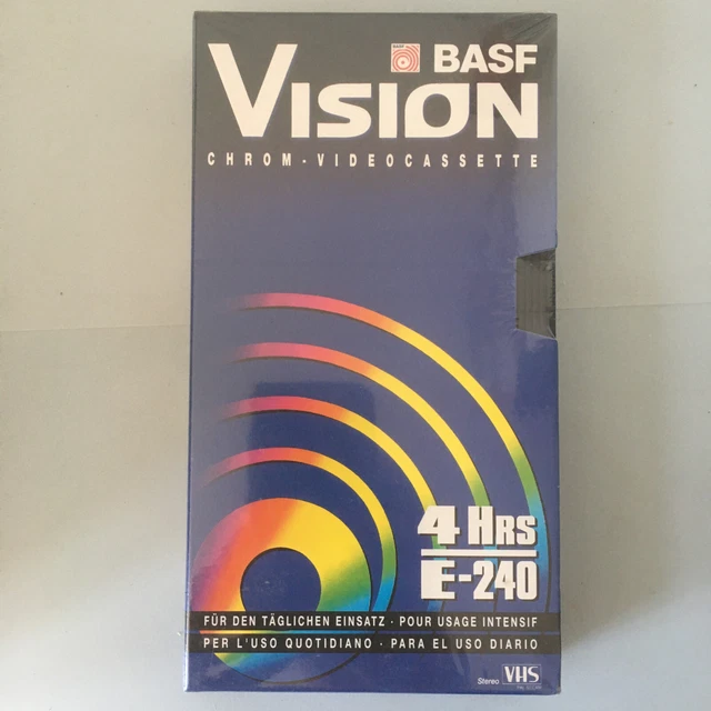 BASF VISION E-240 videocassetta 4 ore cromata VHS vuota registrabile sigillata EUR 4,57 ...