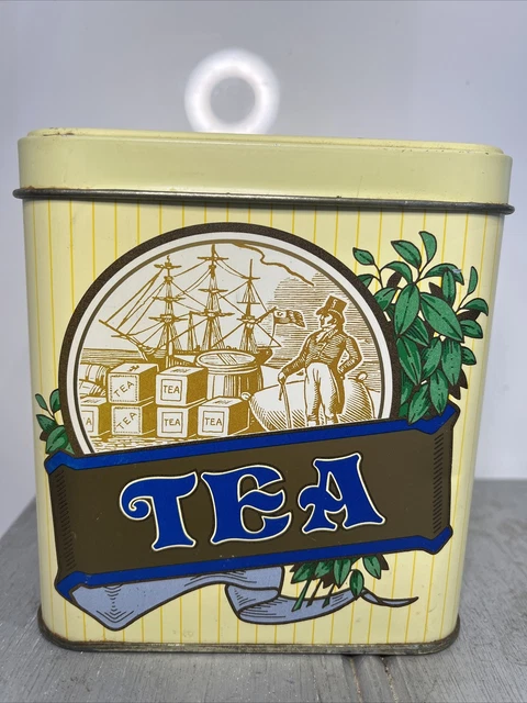 TEA EMPTY TIN Collectable Container Display Decor EUR 25,66 - PicClick FR