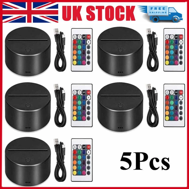 5PCS USB LED Lamp Base Cable Remote Holder Light Plate For Acrylic ...