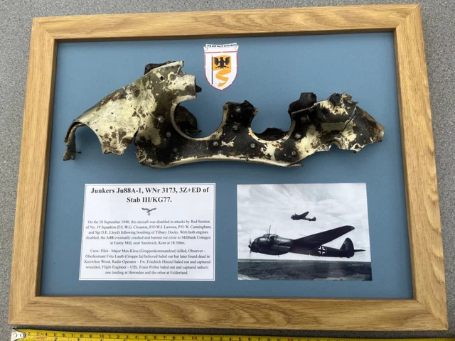 WW2 BATTLE OF Britain Junkers Ju88A-1 relic display, WNr 3173, III/KG77 ...