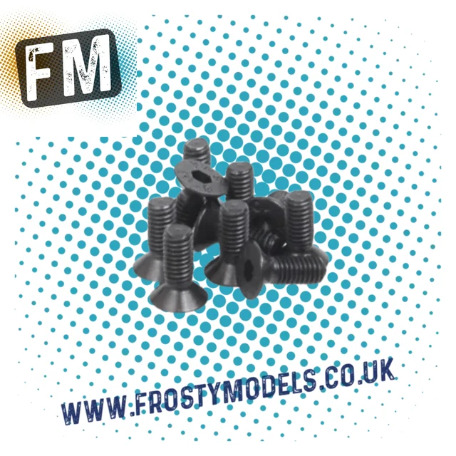 SCHUMACHER RC - (Black) M3 X 8Mm Csk (2Mm Hex Countersunk) Hd Bolt ...