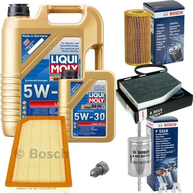 BOSCH INSPECTION SET 6 L Huile Liqui Moly Longlife 3 5W-30 pour Audi A3 S3 EUR 159,37 - PicClick FR