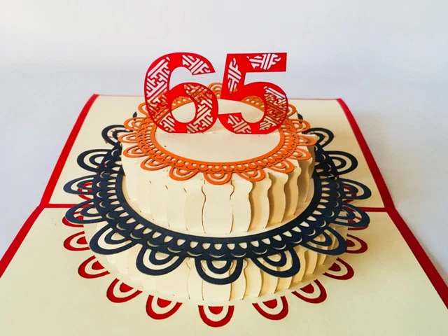 65. TORTA DI compleanno, biglietti pieghevoli 3D, cartolina pop-up ...