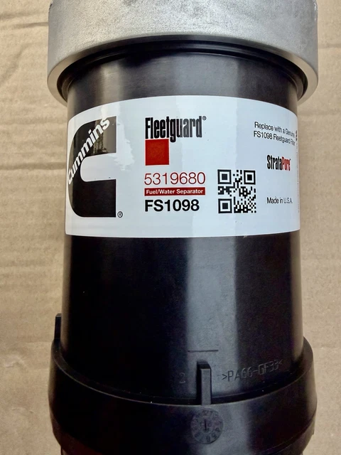 CUMMINS FLEETGUARD FS1098 Fuel Water Separator Assembly 5319680 New OEM ...