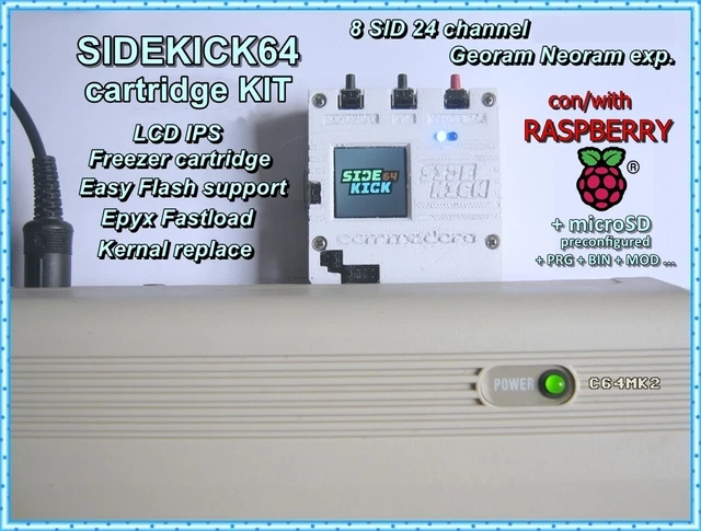 SIDEKICK64 CARTRIDGE COMMODORE 64, 128, VIC20 + RASPBERRY, contenitore, microSD EUR 86,00 ...