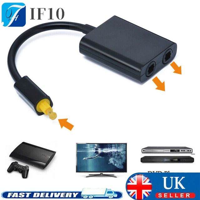1 MALE TO Dual Female Digital Toslink Optical Fiber Audio Cable ...