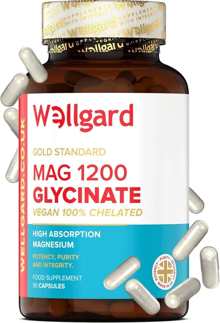 MAGNESIUM GLYCINATE, MAG 1200, 100% NRV Optimal Strength Bisglycinate ...
