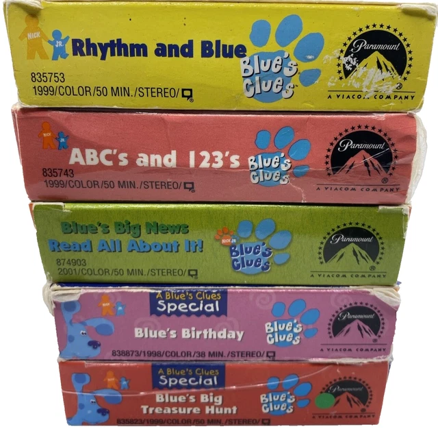 5 BLUE’S CLUES Steve VHS Treasure Hunt Birthday Big News ABC 123 Rhythm ...