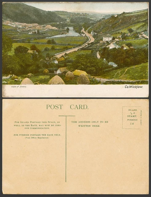 IRELAND CO WICKLOW Old Colour Postcard Vale of Avoca River Scene Bridge ...