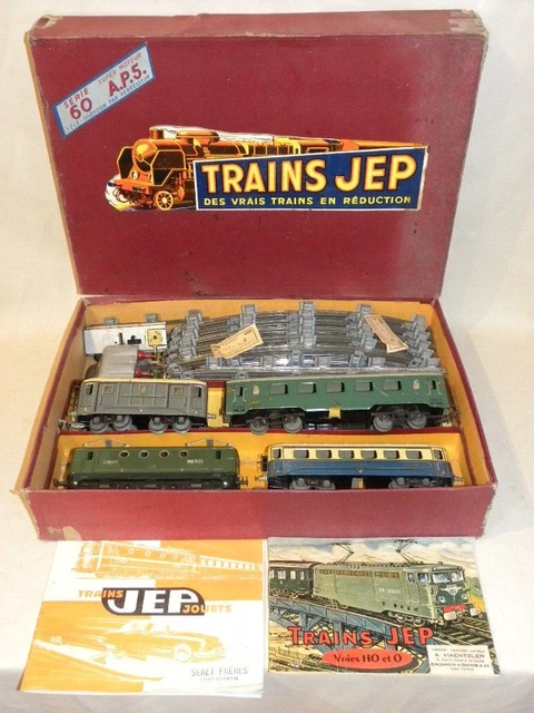 JOUET EN TOLE Train O Coffret Jep Locomotive Bb 8101 Sncf Wagon Rail ...