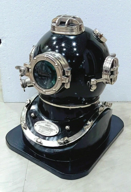 CASQUE DE PLONGÉE en laiton 18 pouces finition noire pour plongeurs US ...