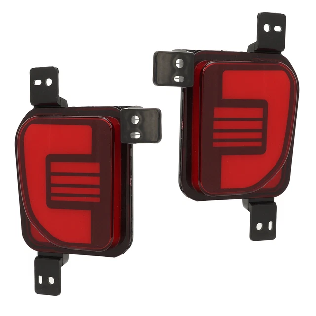 (RED)CAR FOG LAMP Rear Bumper Light 3 In 1 Integrated Dynamic Welcome ...