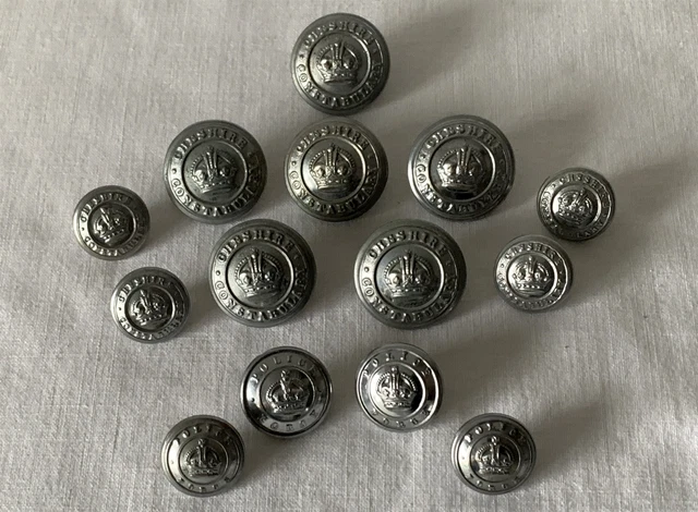 14 VINTAGE MIXED Police Uniform Buttons Cheshire Constabulary PF10 £12. ...