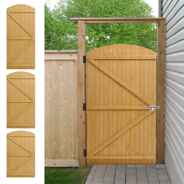 LARGE WOODEN GARDEN Gate Patio Side Gate Pedestrian Gates W/ Free ...