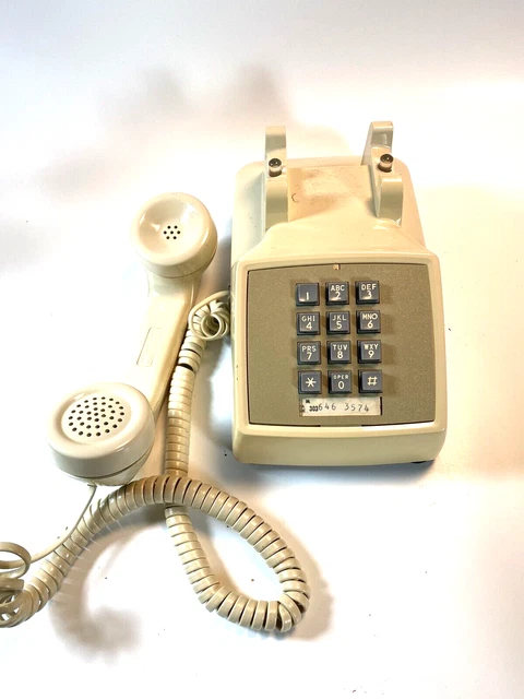 VINTAGE WESTERN ELECTRIC Corded Landline Push Button Receiver Desk ...