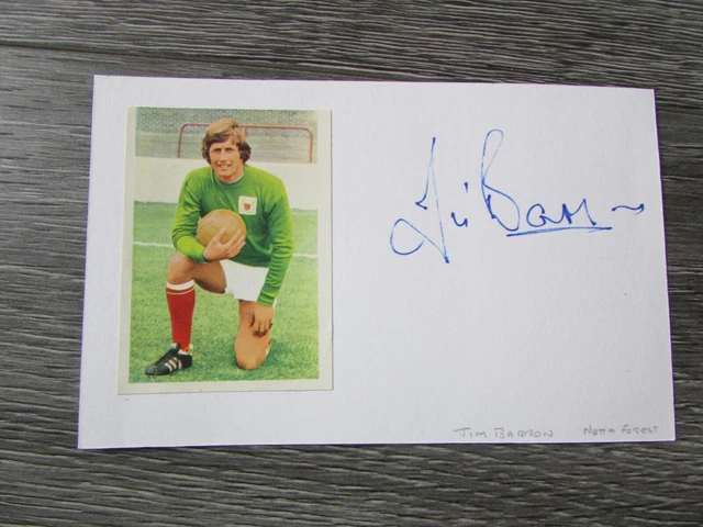 CARTA CALCIO FIRMATA a mano Jim Barron Nottingham Forest Wolves Chelsea ...