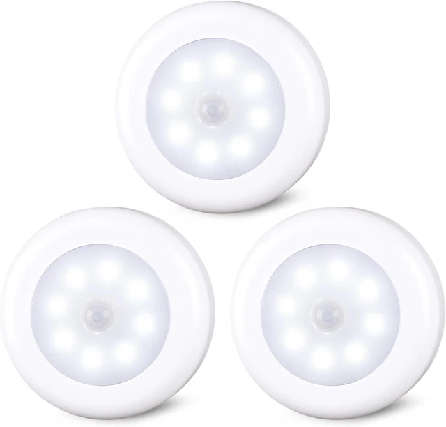 STAR-SPANGLED MOTION SENSOR Lights Indoor, Cordless Stick on LED Puck ...