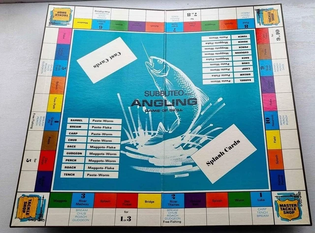 SUBBUTEO ANGLING FISHING Sport Skill Tabletop Board Game 1970s VINTAGE ...