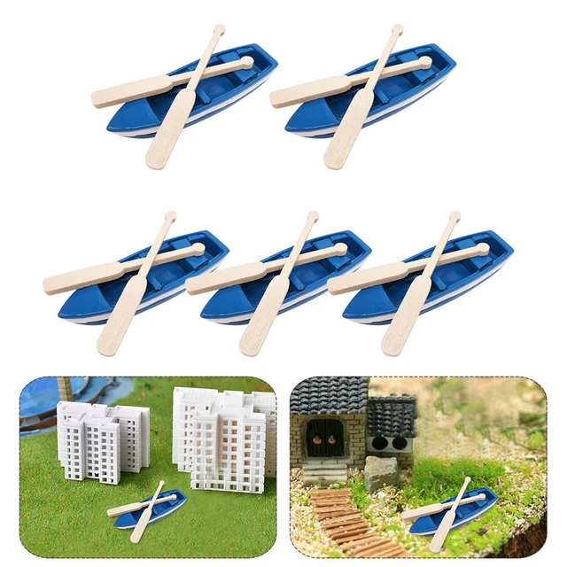 5 SETS FAIRY Garden Accessories Miniature Rowboat Ornament Figurines ...
