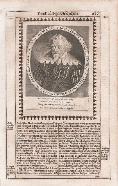 GEORG FRIEDRICH HOHENLOHE-NEUENSTEIN-WEIKERSHEIM Graf Portrait ...