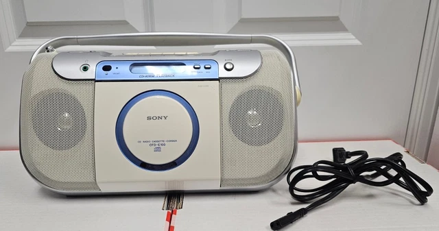 SONY CFD-E100 CD Radio Cassette Boombox CD-R/RW Playback TESTED - Super ...
