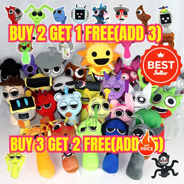 SPRUNKI PLUSH, 10'' Sprunky Wenda and Gray Plushies, Sprunk Soft ...