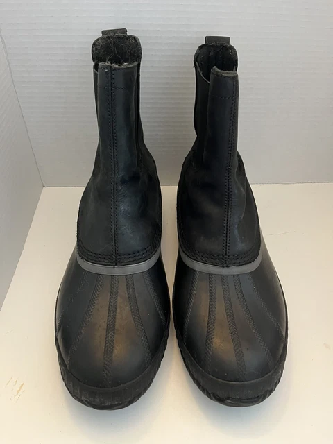 SOREL BLACK SIDE Gore Rain Snow Boots Rubber Slip On Pull On Men's 12 ...