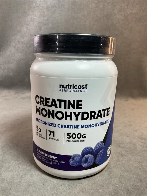 NUTRICOST CREATINE MONOHYDRATE Powder BLUE RASPBERRY 500G (1.1 lbs) 76 ...