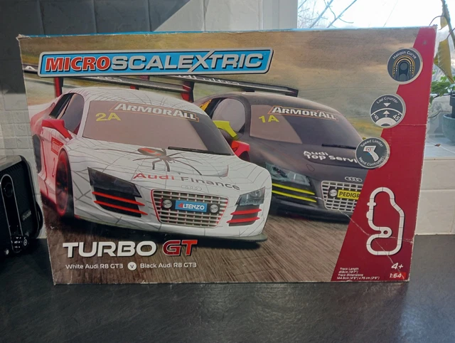 SCALEXTRIC MICRO 1:64 Scale Turbo GT Audi R8 Cars Racer set Boxed ...