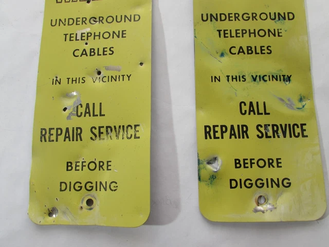 BELL SYSTEM UNDERGROUND Cable Warning Signs From Arizona Desert Phone ...