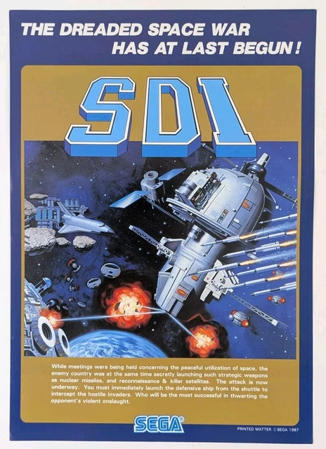 SEGA SDI STRATEGIC Defense Initiative Arcade Machine Flyer Original ...