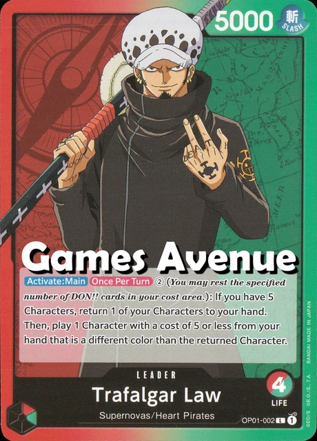 ONE PIECE CARD Game: OP01-002 Trafalgar Law LEADER! £1.06 - PicClick UK