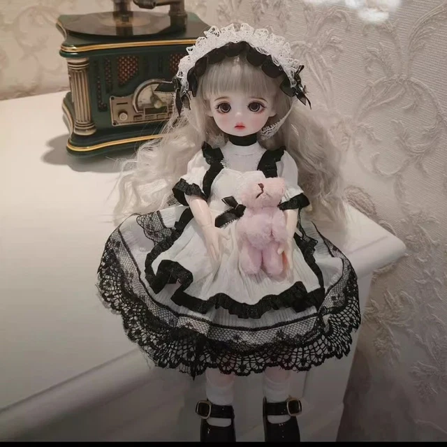 FULL SET 1/6 BJD Doll SD Ball Jointed Doll Sweet Girl Face Makeup Lace ...