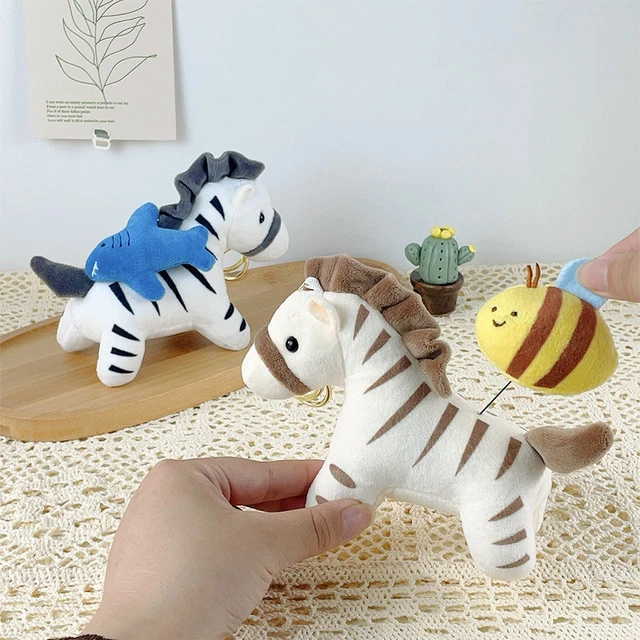 ZEBRA PLUSH ANIMAL Keychain With Pull String For Kids And Collectors ...