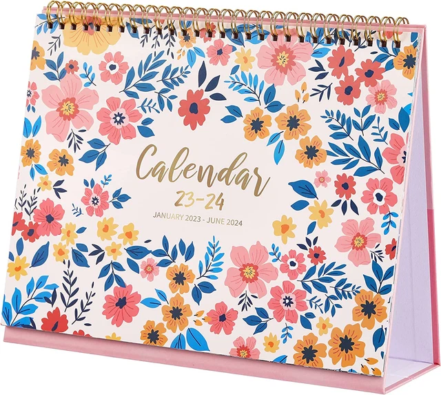 DESK CALENDAR 2023-2024 - Standing Flip Calendar 2023-2024, Jan 2023 ...