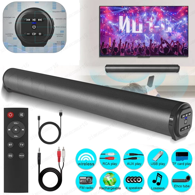 BLUETOOTH 5.0 HOME TV Sound Bar Speaker System Wireless Subwoofer 3D ...