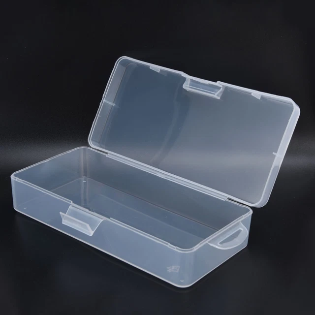 TRANSPARENT STORAGE BOX Clear Plastic Container With Hinged Cover For ...