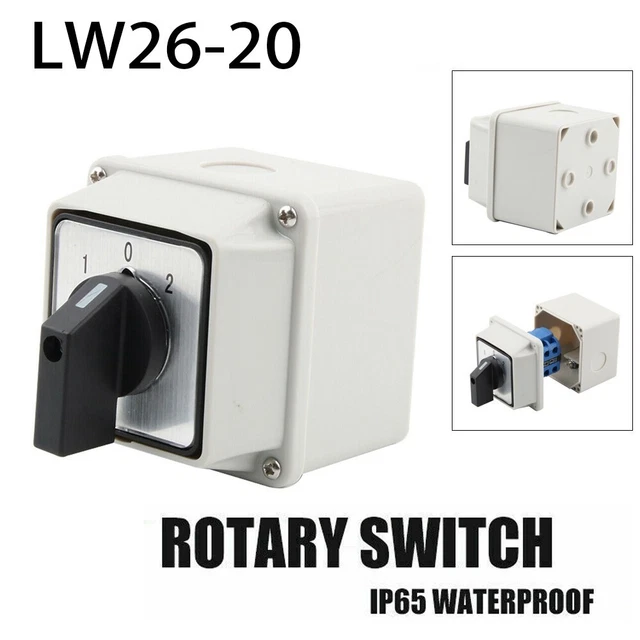 CHANGEOVER SWITCH IP65 380V 20A For Power Switch With IP65 Enclosed 3 ...