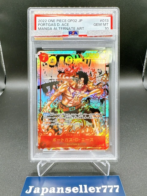 PSA 10 PORTGAS D Ace OP02-013 SR Comic Parallel Manga Alt Art ONE PIECE ...