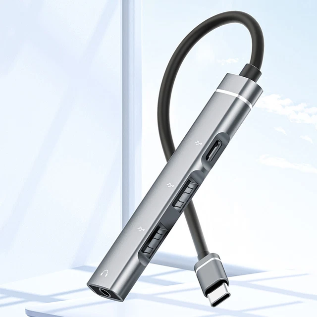USB C HUB with Audio Jack Type C To USB Hub Plug and Play Docking ...