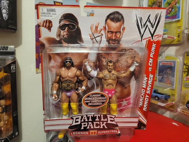 Macho Man Vs Cm Punk Wwe Mattel Battle Pack Wrestling Figure Legends With Belt 8100 Picclick Ca