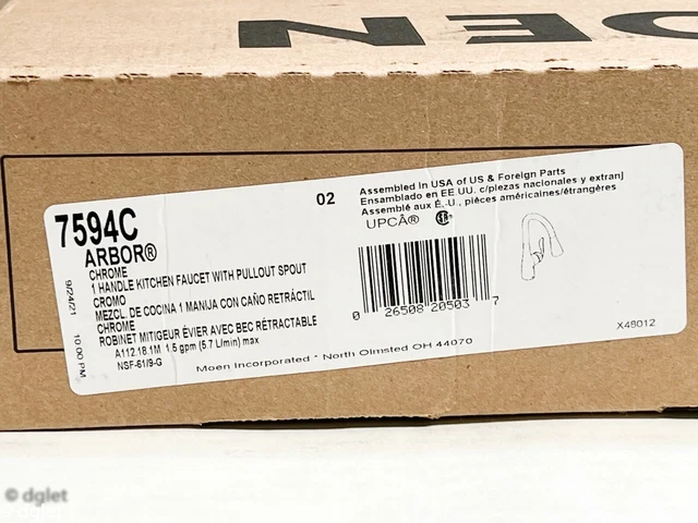 MOEN 7594C ARBOR One-Handle Pulldown Kitchen Faucet Featuring Power ...