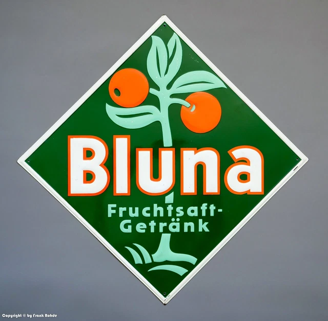 KULTIGES ALTES BLECHSCHILD - Bluna Fruchtsaft-Getränk - wohl um 1950 ...
