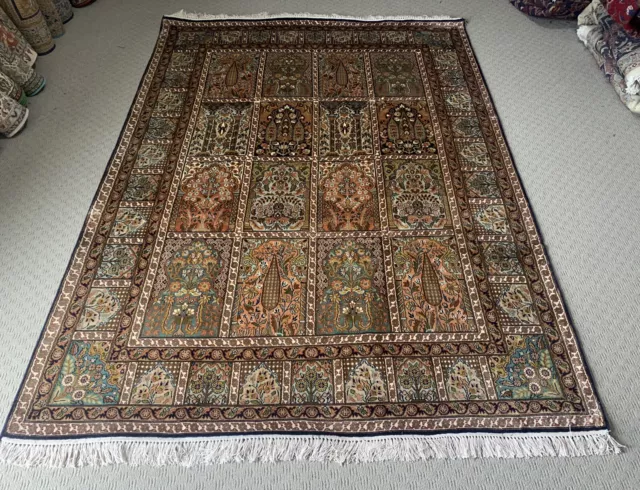 ORIENTAL PERSIAN KASHMIR Hand Knotted Silk Rug Carpet,Room Floor Decor ...