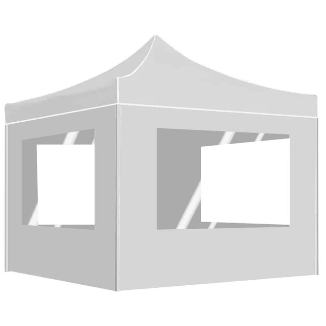 1784675 GAZEBO PIEGHEVOLE con Pareti in Alluminio 3x3 m Bianco EUR 281 ...