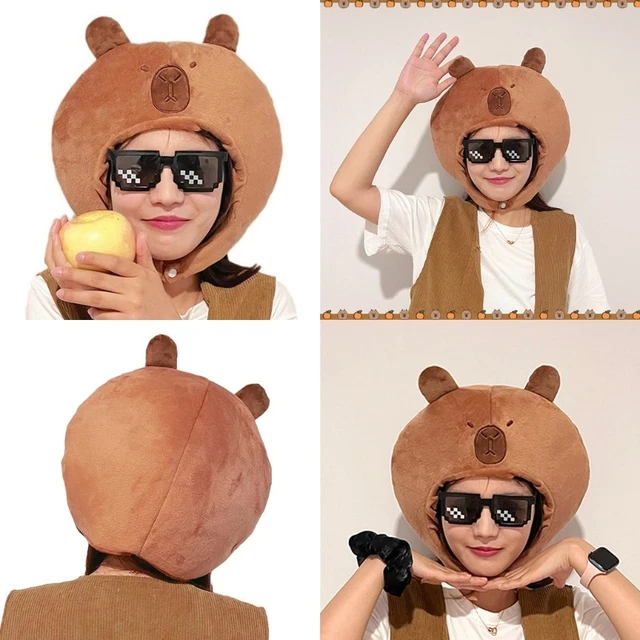 ADULT KIDS LOVELY Capybara Hat 3D Cartoon Animal Plush Hat Festive ...