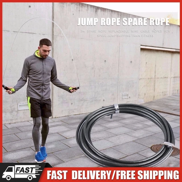 3M SPARE ROPE Speed Jump Skipping Workout Replaceable Steel Wire (Black ...