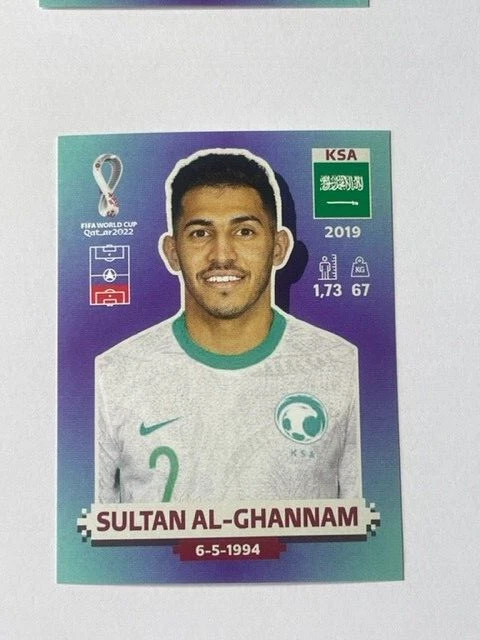 2022 FIFA WORLD Cup Qatar Sticker Saudi Arabia KSA8 Sultan Al-Ghannam ...