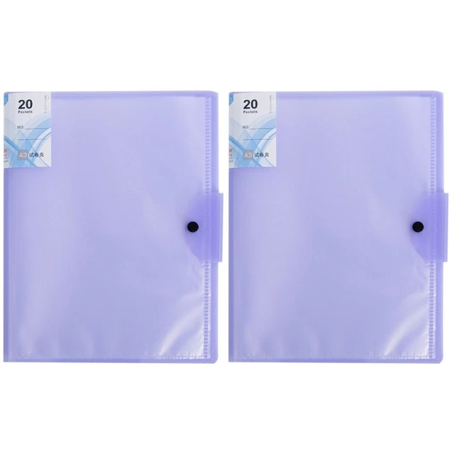 2 PCS LETTER Pocket Folder Transparent Files Organizer £16.91 - PicClick UK